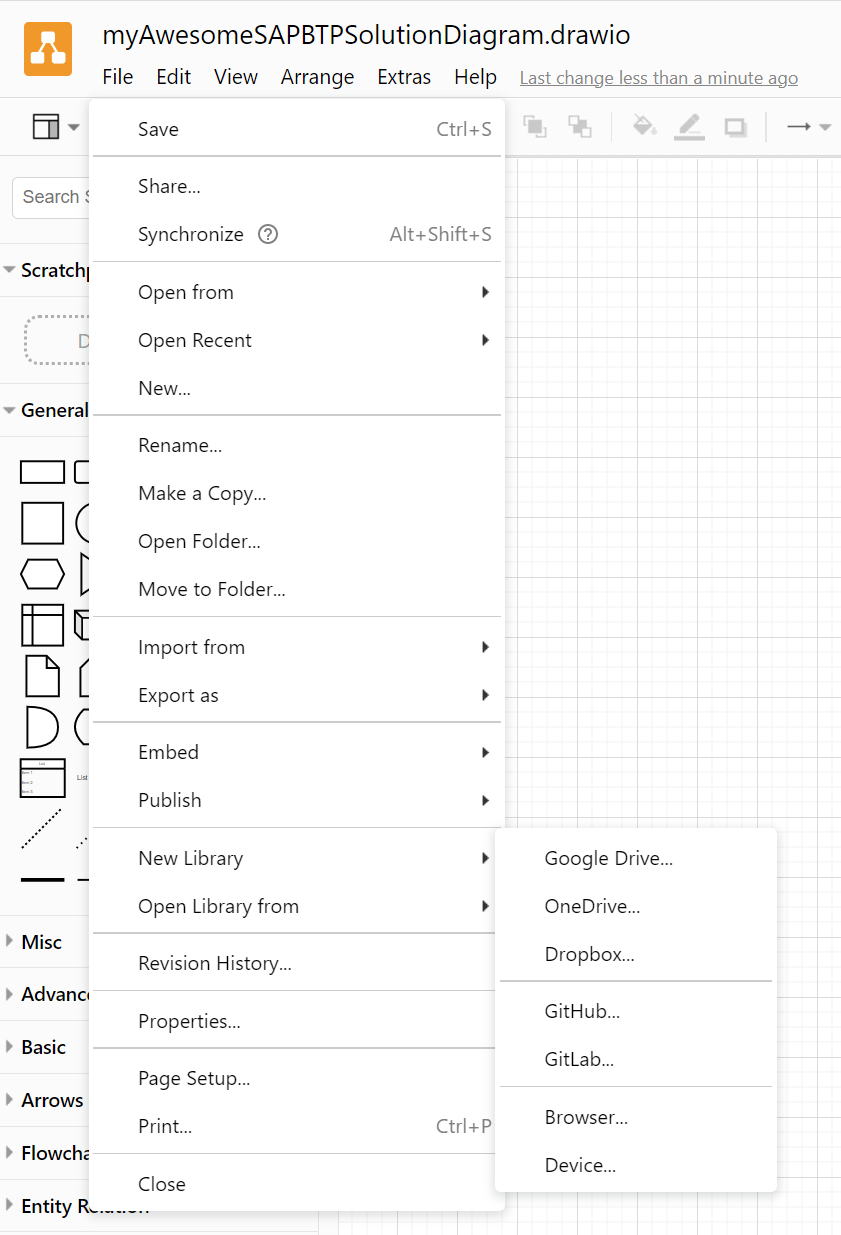 Guia para usar os ícones do SAP BTP no Draw.io de forma simples | Preguntas | Prime Institute